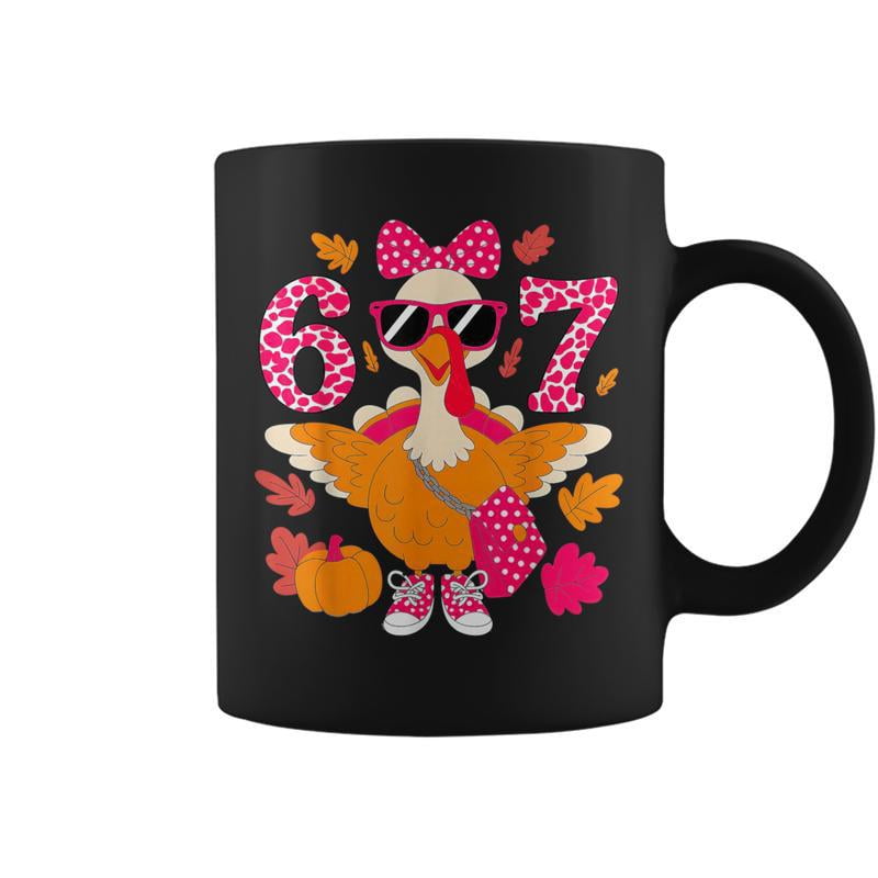7 Thanksgiving Leopard Bow Turkey Six Seven Meme Coffee Mugs - Walmart.com