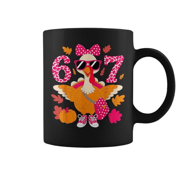 7 Thanksgiving Leopard Bow Turkey Six Seven Meme Coffee Mugs - Walmart.com