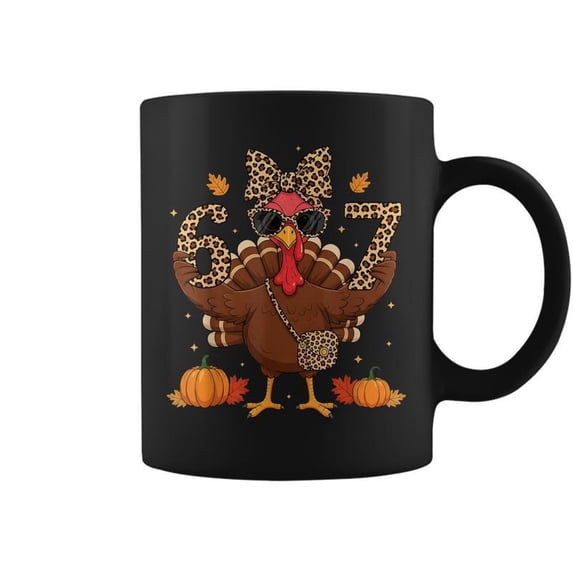 7 Thanksgiving Leopard Bow Turkey Six Seven Teacher Coffee Mugs ...