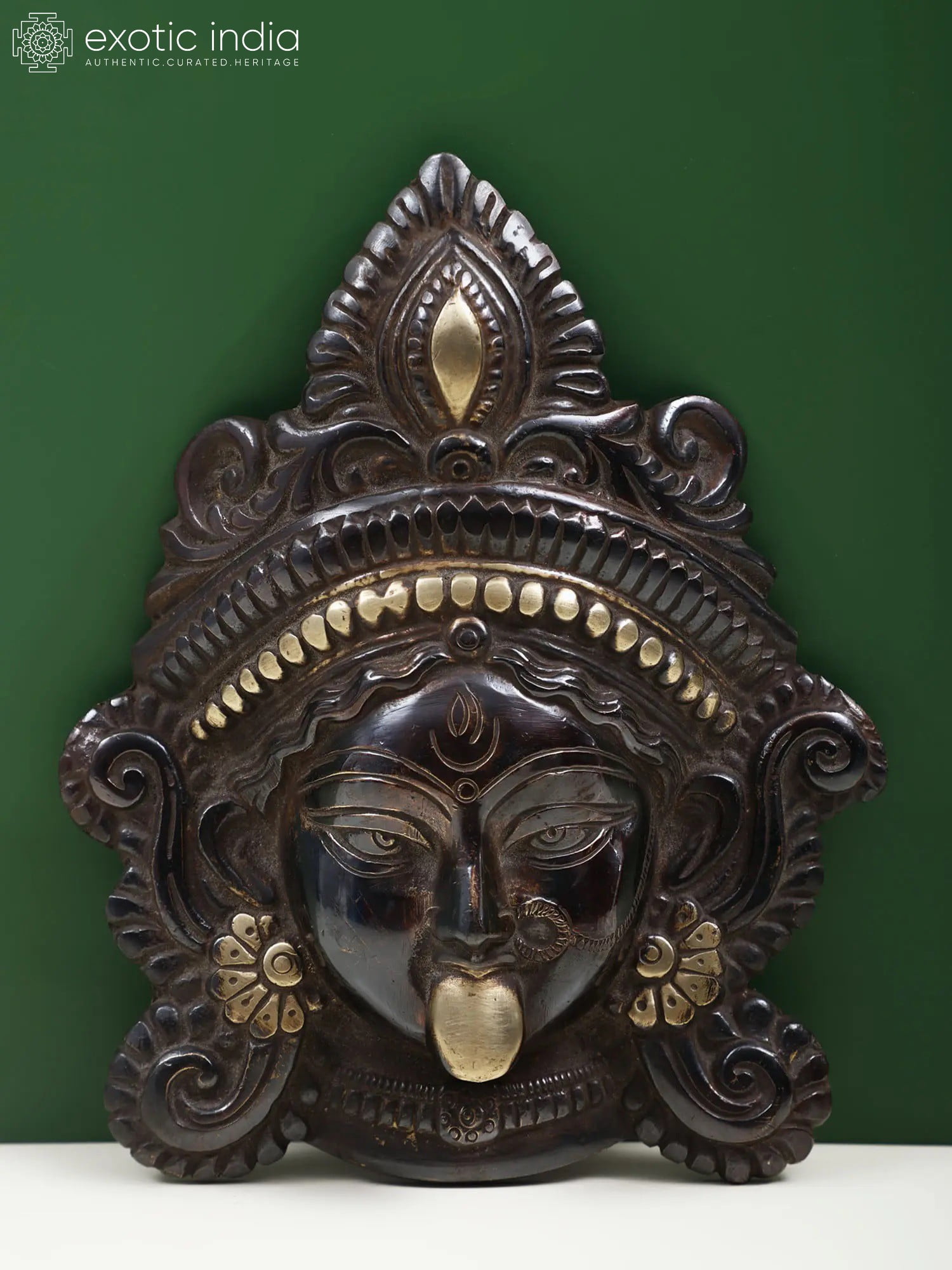 7" The Serenity of Kali Wall-Hanging Mask In Brass - Brass Statue ...