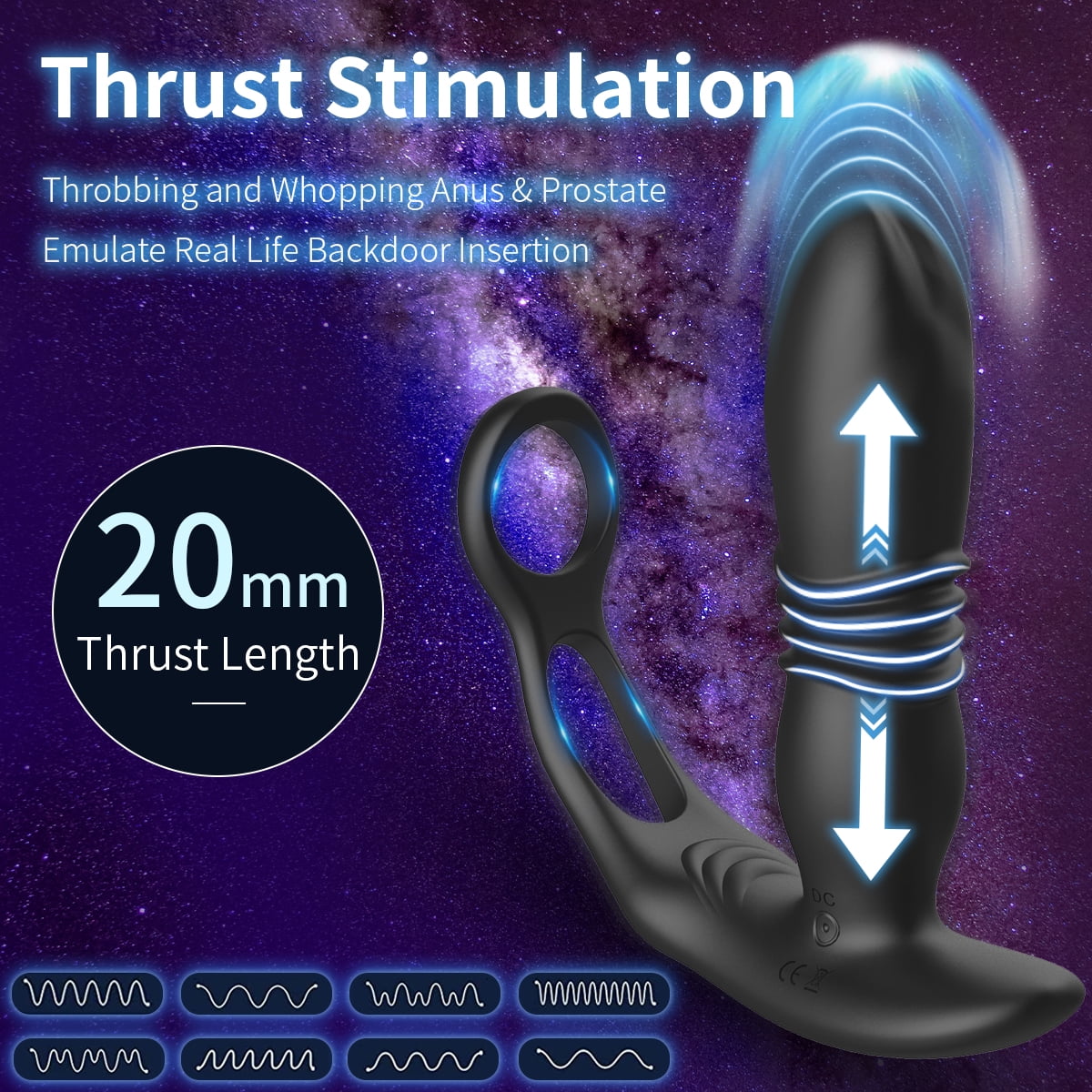 7 Thrusting And Vibrating Modes Thrusting Anal Vibrator Prostate Massager