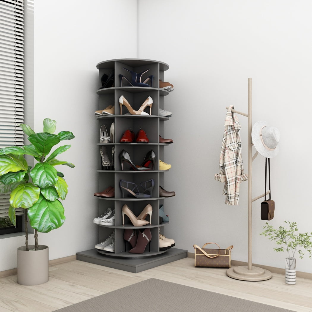 7-Tier 360 Degree Rotating Shoe Rack Organizer, Holds Up to 35 Paris of ...