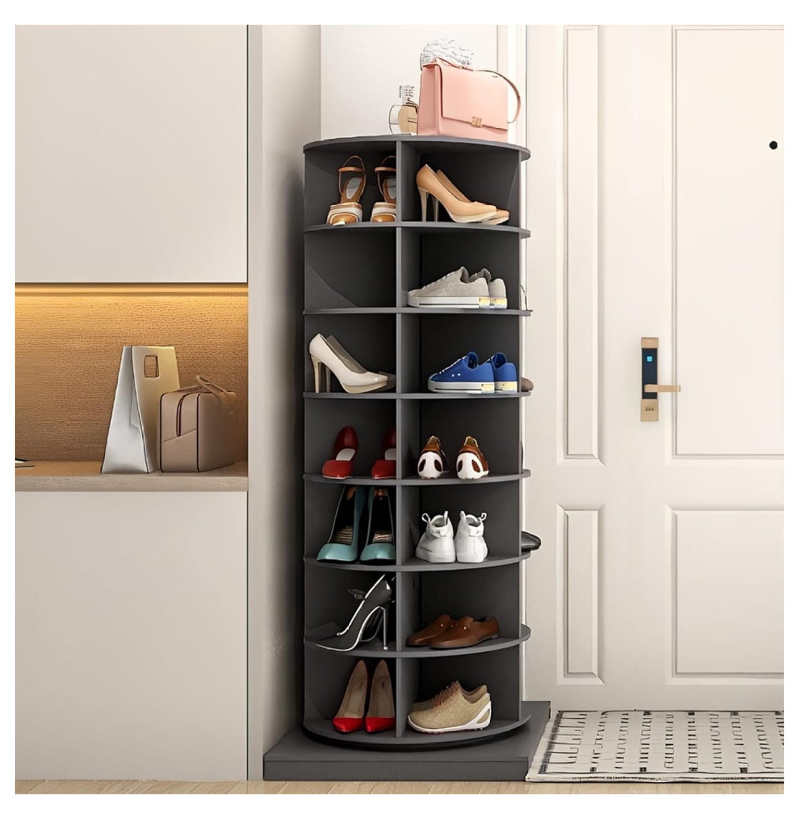 7-Tier 360° Rotating shoe rack tower for Entryway,Spinning Shoe Rack ...