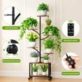 7-Tier 60" Indoor Plant Stand with Grow Lights & Wheels, Mobile Corner ...