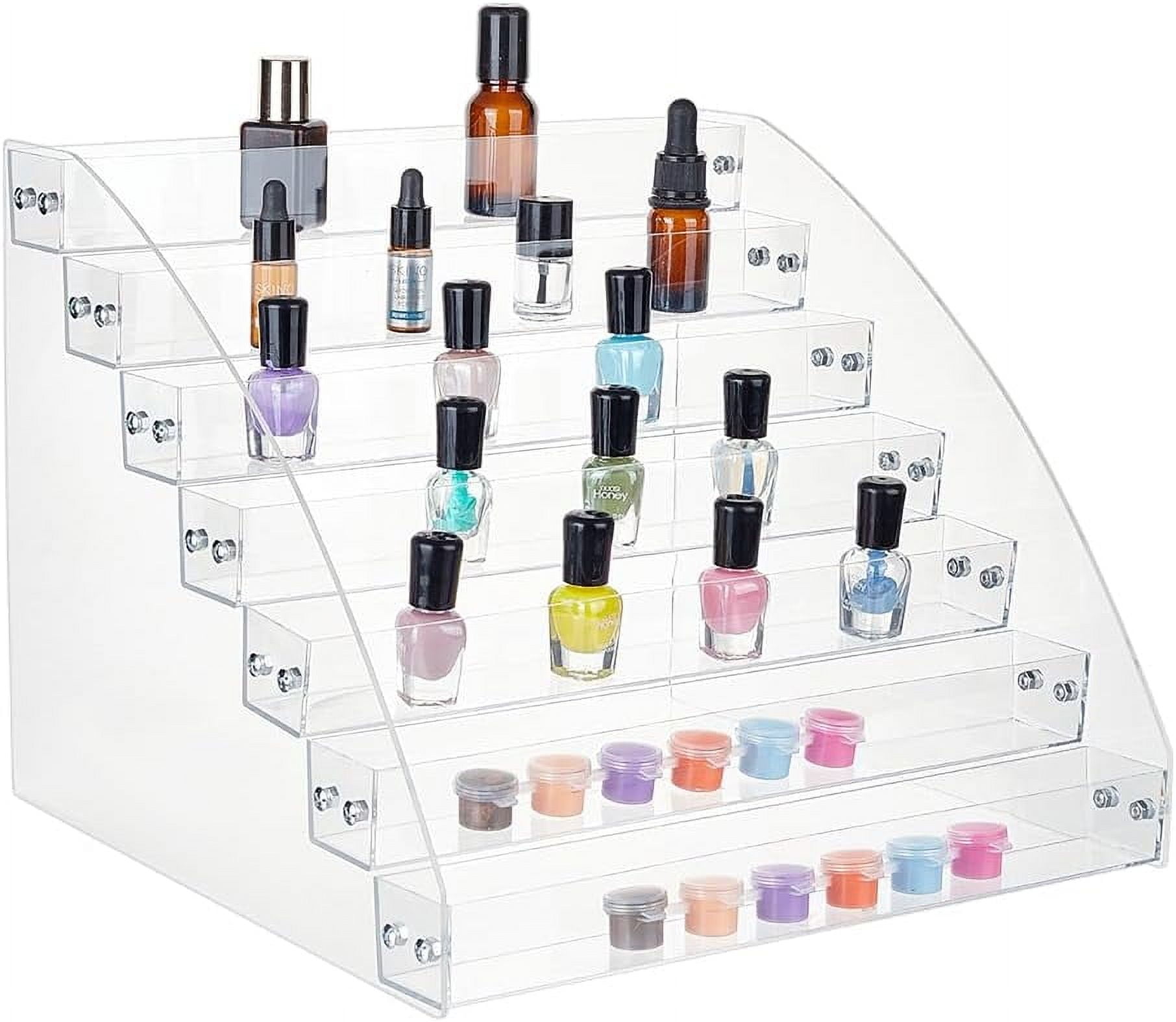 7 Tier Acrylic Nail Polish Organiser 7 Layers Clear Acrylic Paint ...