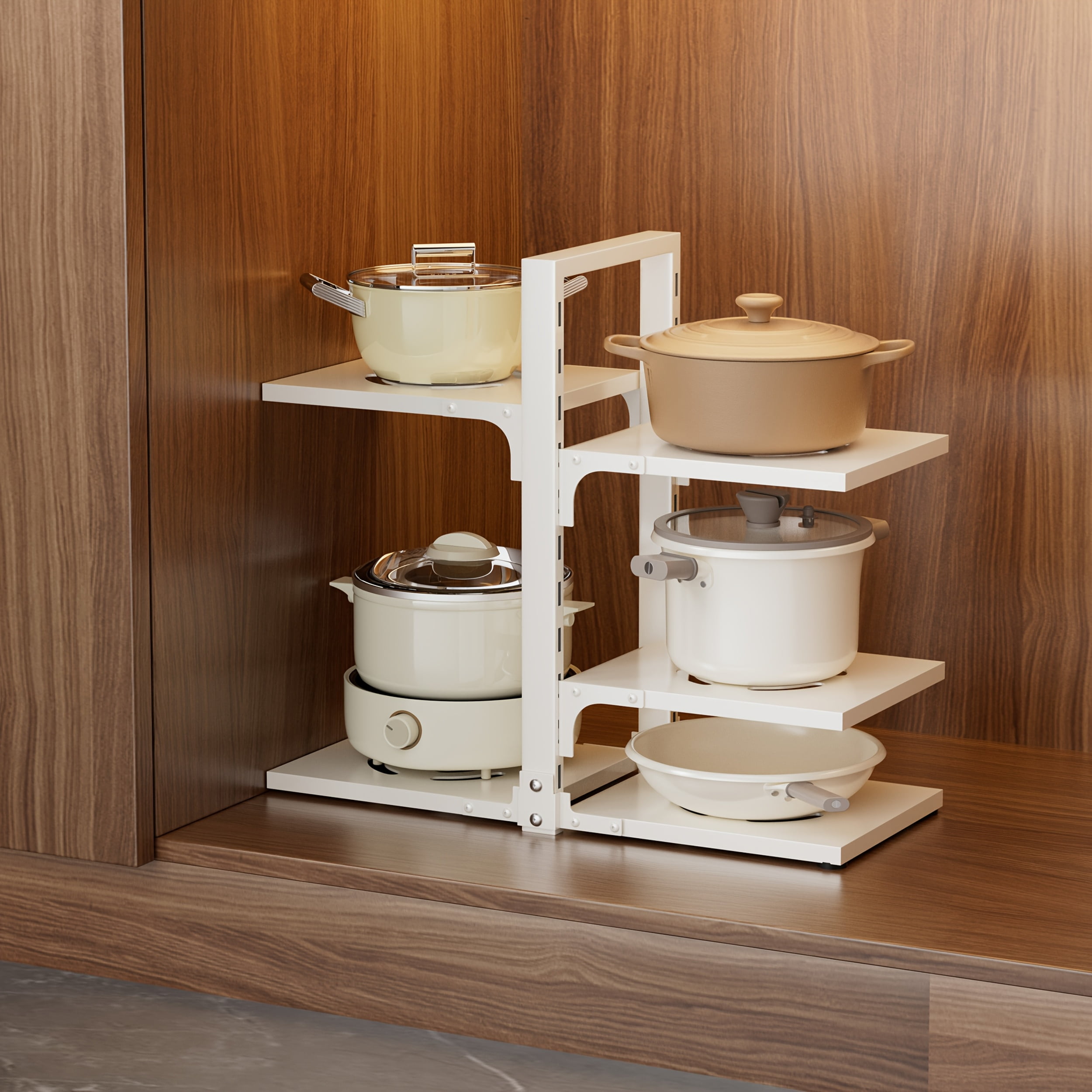 7-Tier Adjustable Kitchen Storage Rack (Black, Paint Finish) - Multi ...