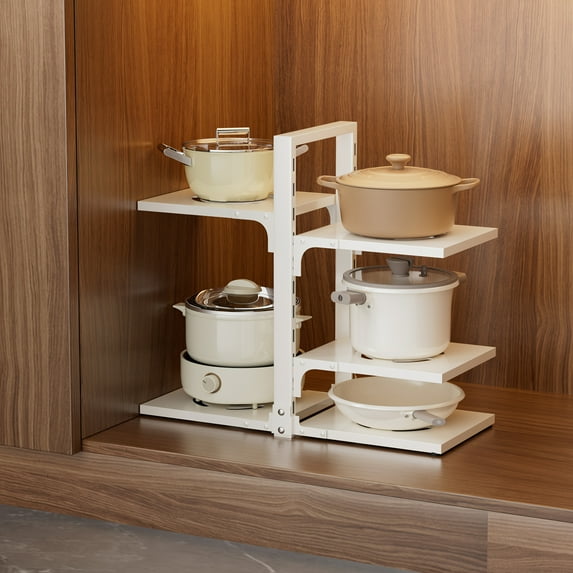 7-Tier Adjustable Kitchen Storage Rack (Black, Paint Finish) - Multi ...