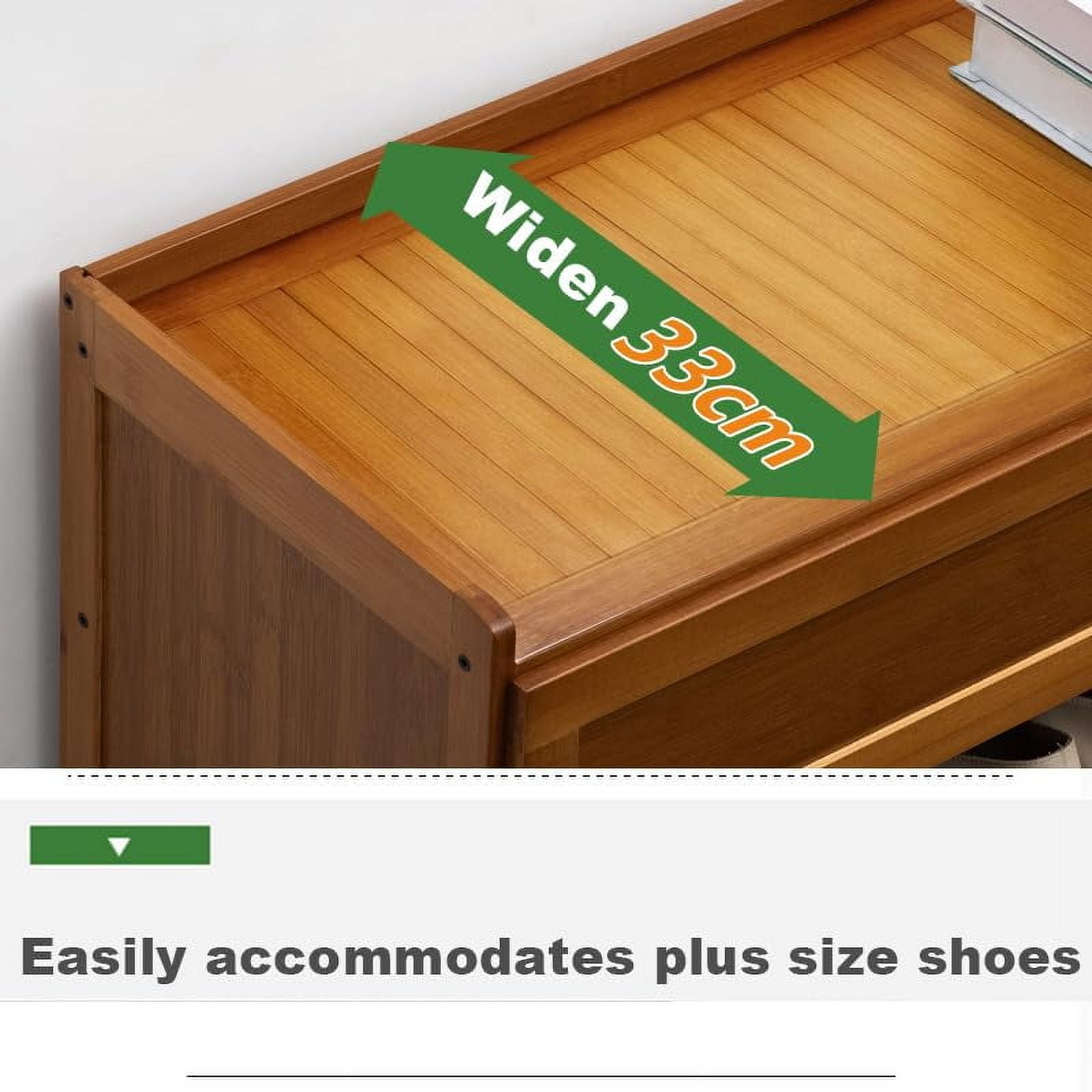 7 Tier Bamboo Shoe Storage Cabinet,Shoe Storage Organizer with Double ...