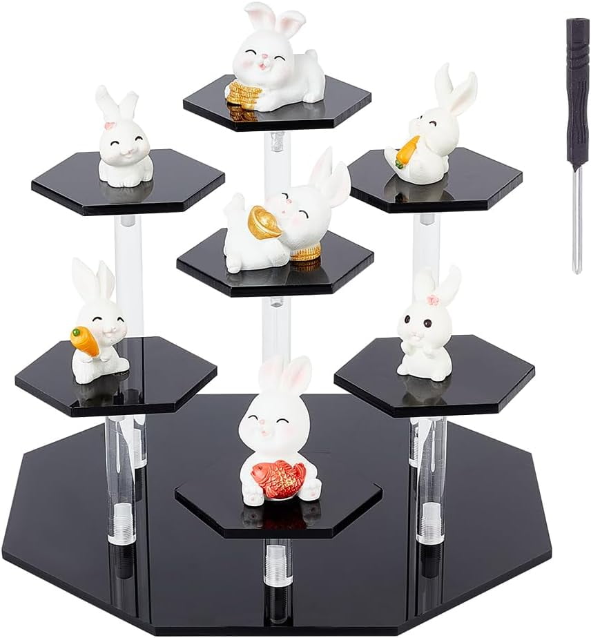 7-Tier Black Acrylic Display Stand with Screwdriver Hexagon Action ...