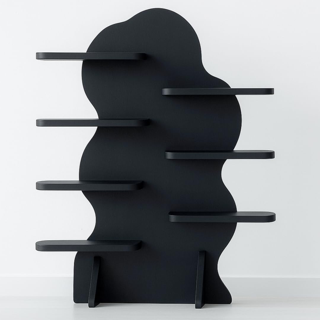 7-Tier Black Display Shelf Stand for Vendor Booth 31 Inch Tall ...