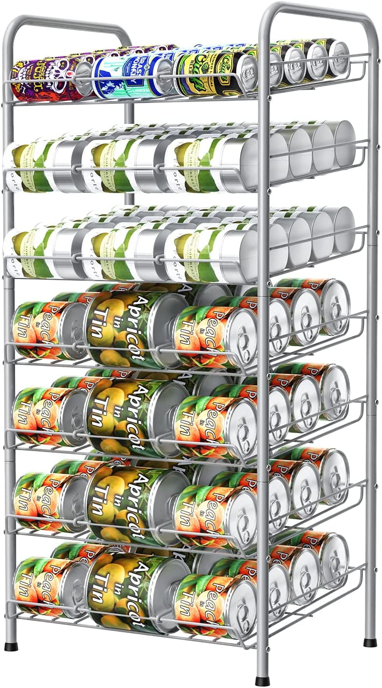 Oumilen 7-Tier Metal Can Organizer Rack for Pantry, Adjustable Storage ...
