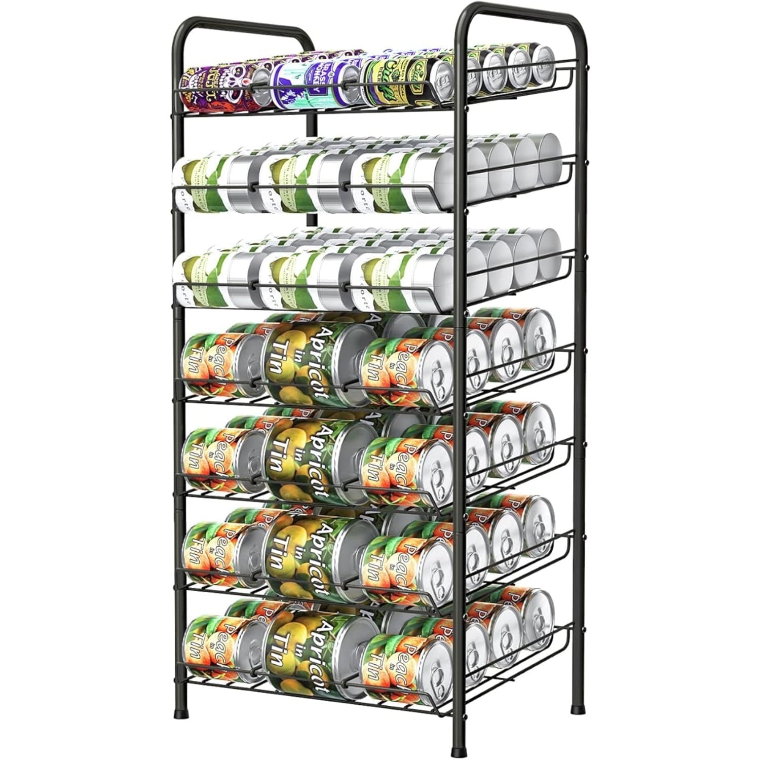 7-Tier Can Organizer for Pantry - Metal Can Rack Storage Dispenser ...