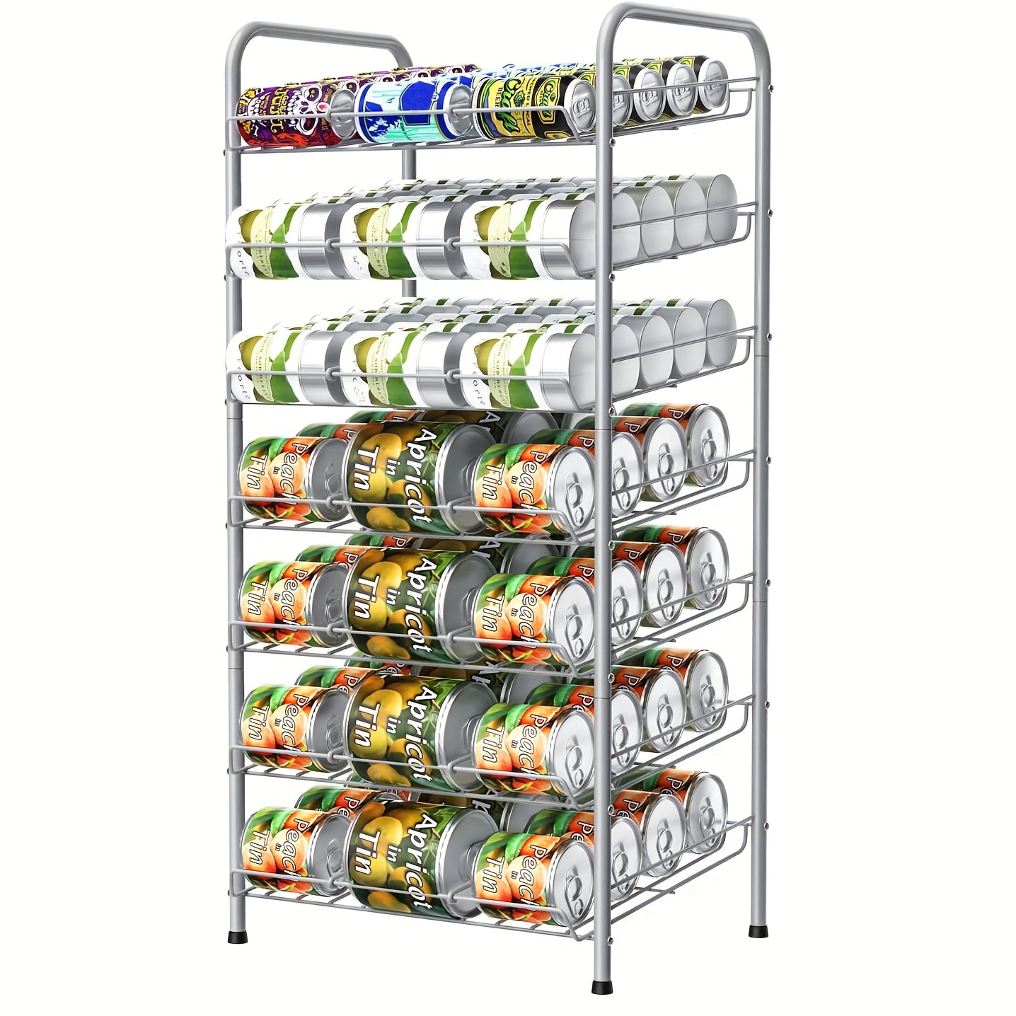7-Tier Can Rack Dispenser, Metal Storage Organizer for Pantry, Kitchen ...
