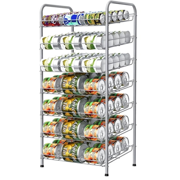 7-Tier Can Rack Dispenser, Metal Storage Organizer for Pantry, Kitchen ...