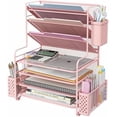 7 Tier Desk File Organizer, Letter Tray Paper Organizer with Pen Holder ...