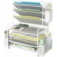 7 Tier Desk File Organizer, Letter Tray Paper Organizer with Pen Holder ...