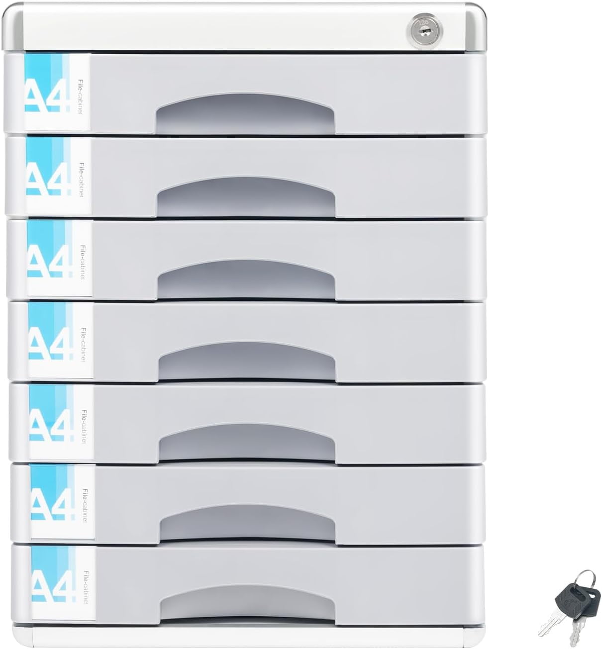 7 Tier Desktop Drawer Organizer, Aluminum Alloy File Organizer, Desktop ...