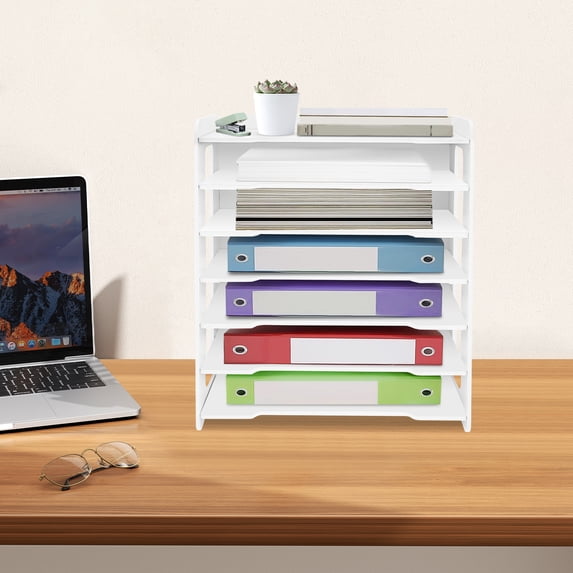 7-Tier Desktop File Organizer with Hollowed Side Panels, Office Paper ...