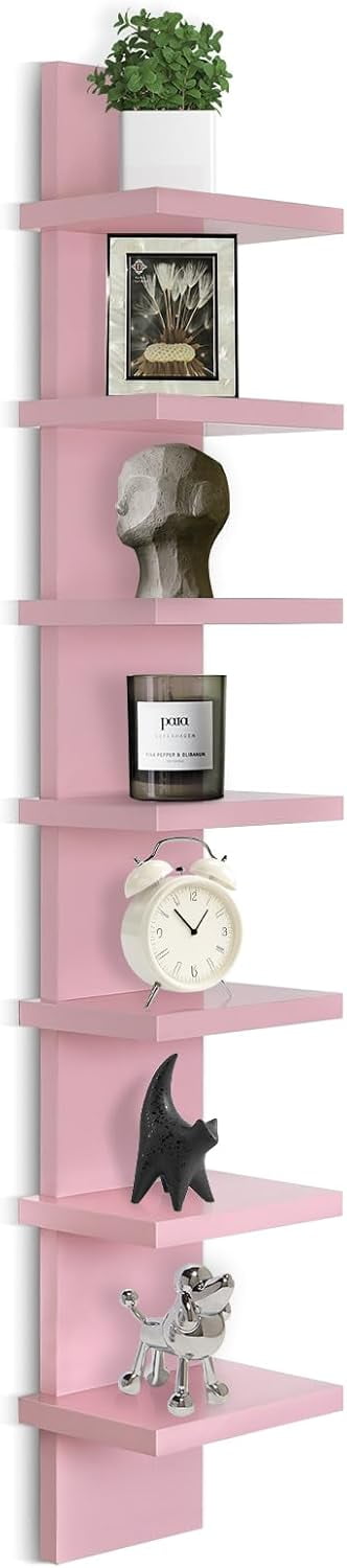 7-Tier Floating Shelves for Wall - Cute Vertical Wall Decor for Makeup ...