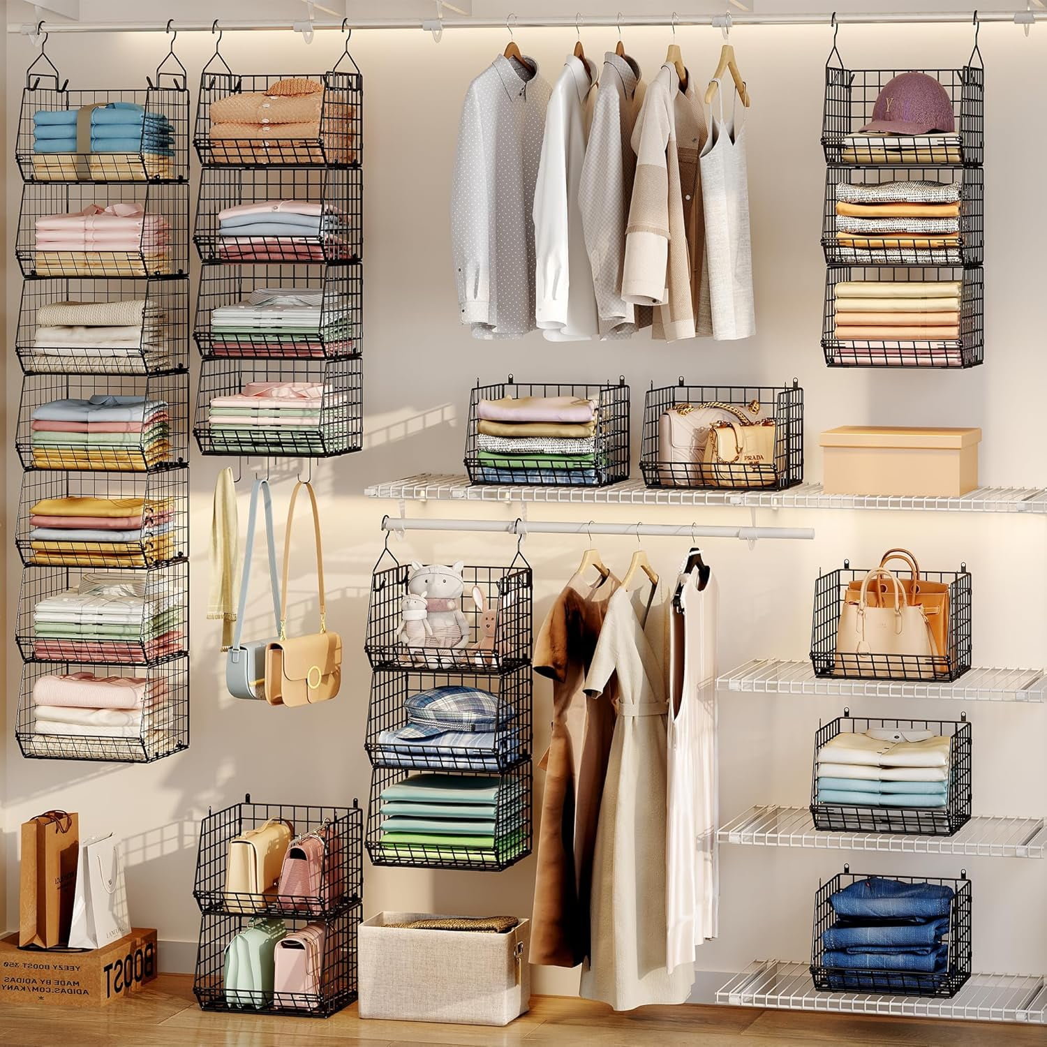 7 Tier Foldable Hanging Closet Organizer and Storage - Walmart.com