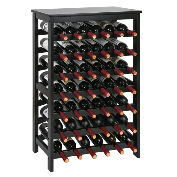 7 Tier Freestanding Bamboo Wine Rack 42 Bottles Storage Shelf with ...