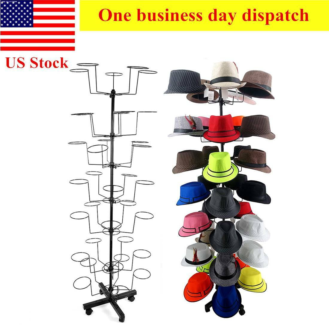 7 Tier Hat Display Rack for Storefront, Cowboy Baseball Hats Stand Hang ...