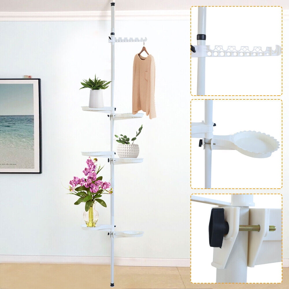 7-Tier Indoor Plant Pole, Corner Flower Display Rack Adjustable Plant ...
