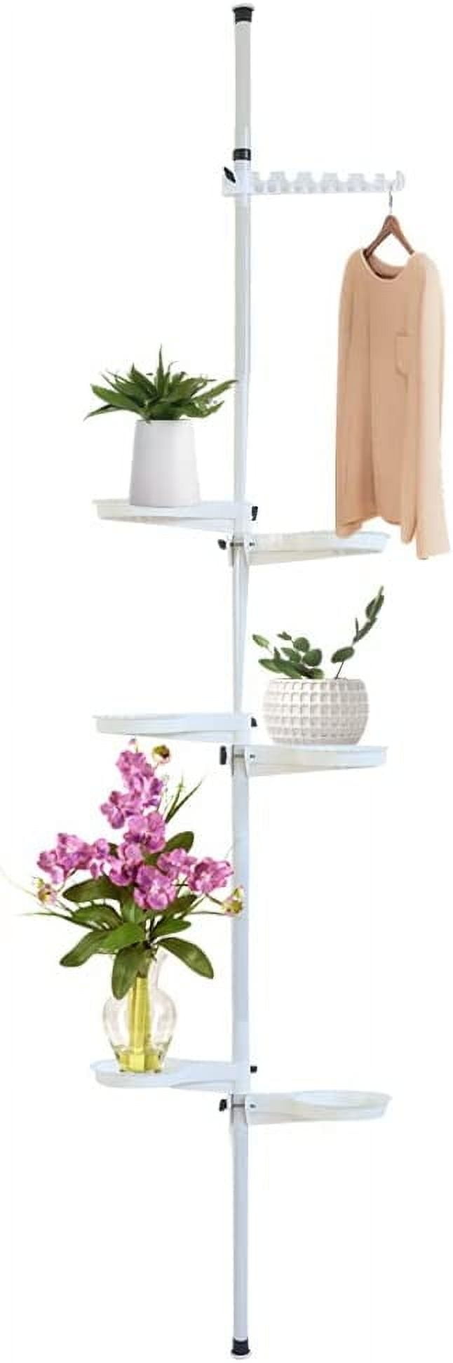7-Tier Indoor Plant Stand, Plant Pole Stand, Tension Rod Plant Stand ...