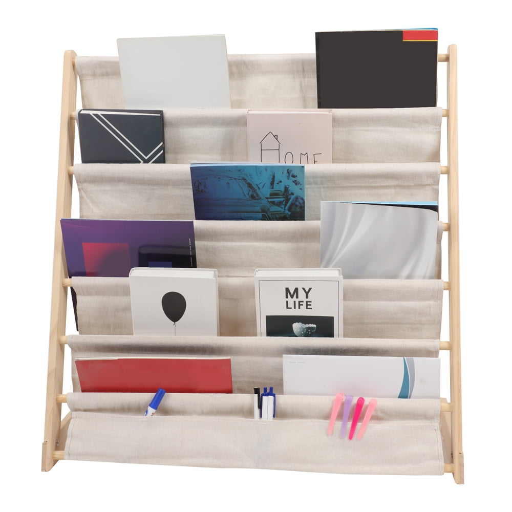 7 Tier Kids Wooden Bookshelf, Ladder Shelf Children Bookcase,Baby ...