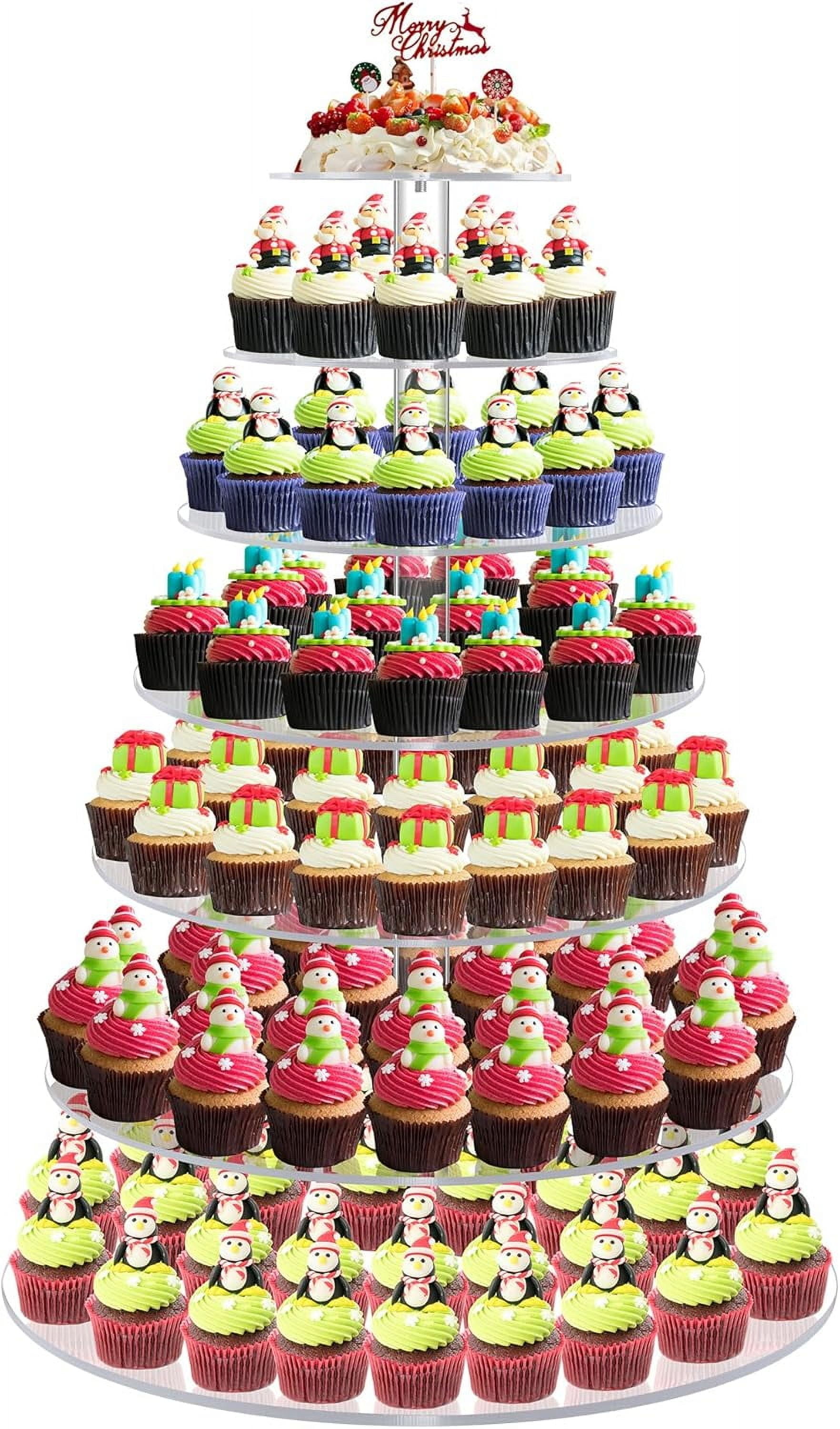 7 Tier Large Cupcake Stand, Round Cupcake Stand for 100 Cupcakes ...