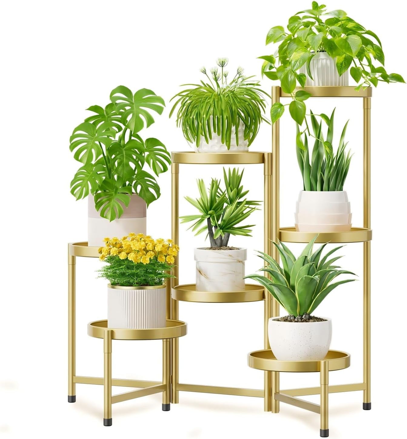 7 Tier Large Plant Stand Indoor, 10 Inch Wide Tall Corner Metal Plant ...