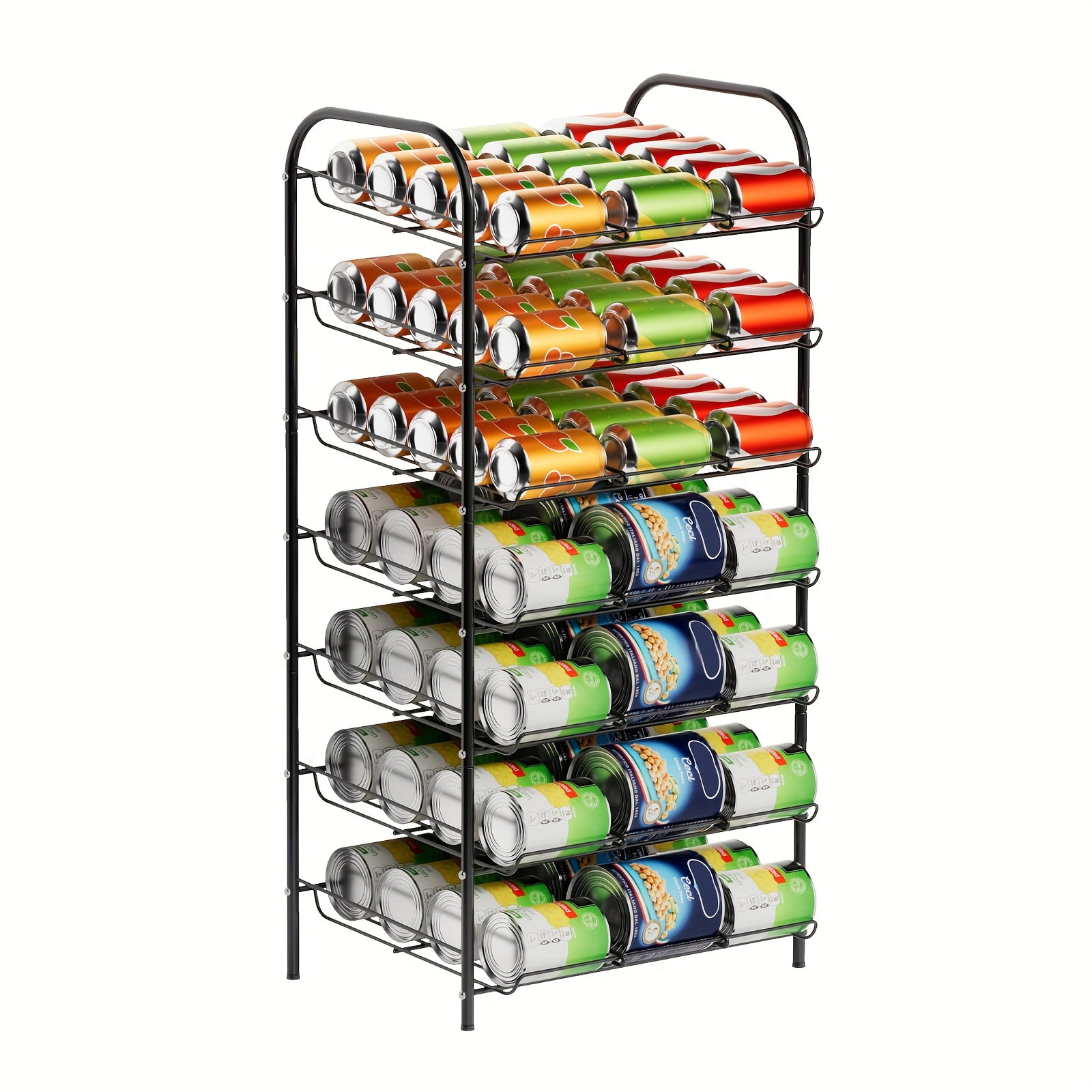 7-Tier Metal Can Organizer Rack - Holds 84 Cans, Space-Saving Pantry ...