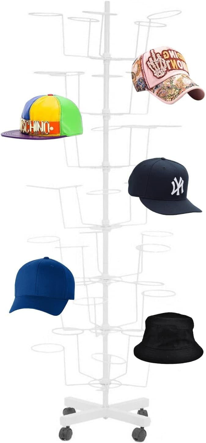 7 Tier Metal Hat Cap Rack Hanger Display Stand Rotating Spinner Stand ...