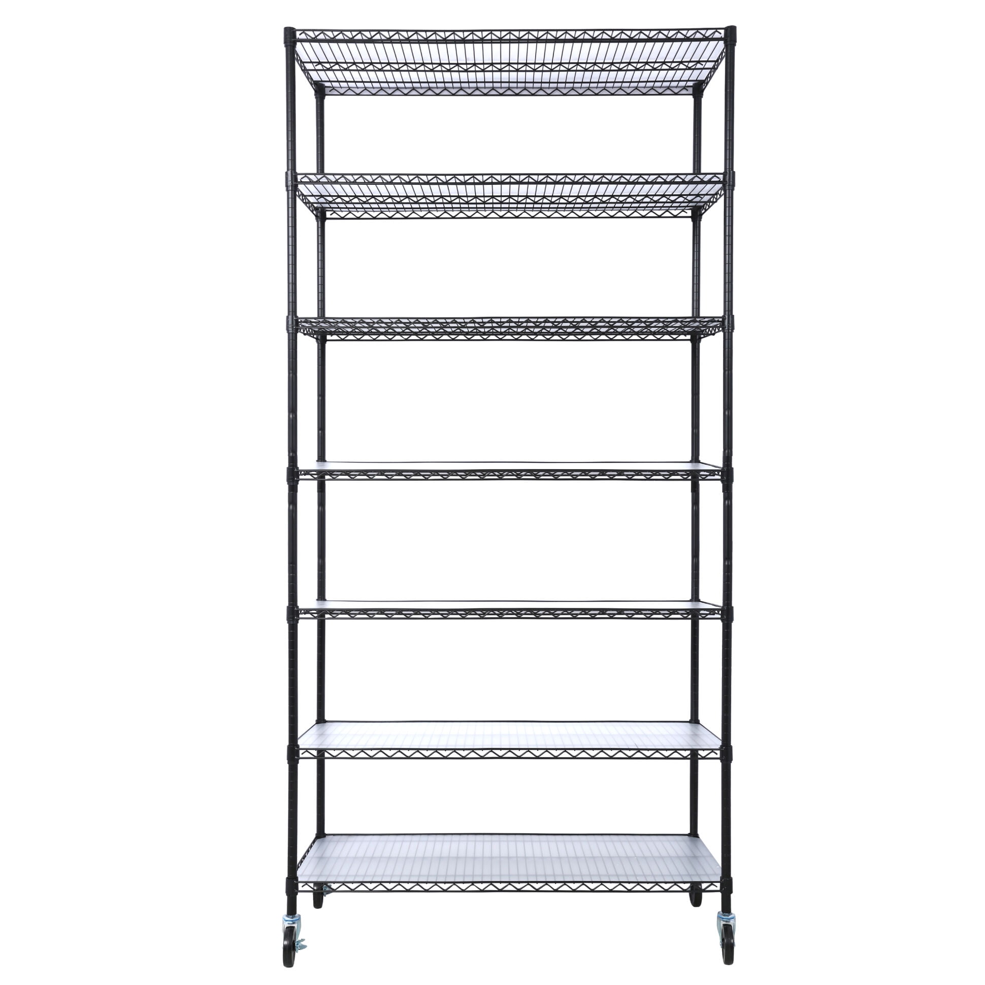 7 Tier Metal Shelf Wire Shelving Unit, 2450lbs Heavy Duty Adjustable ...