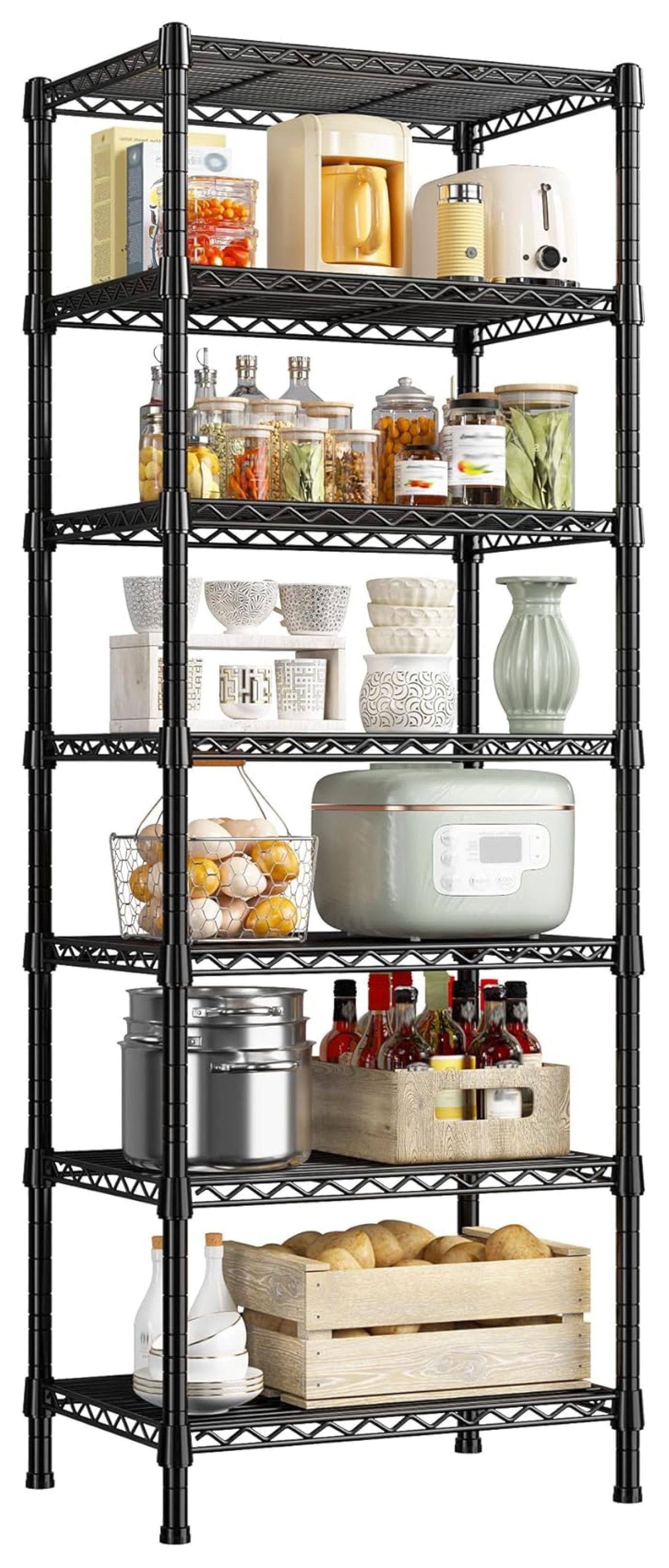 7-Tier Metal Shelving Unit, 71’’H x 18’’W x 18’’D, 1176 LBS Weight ...