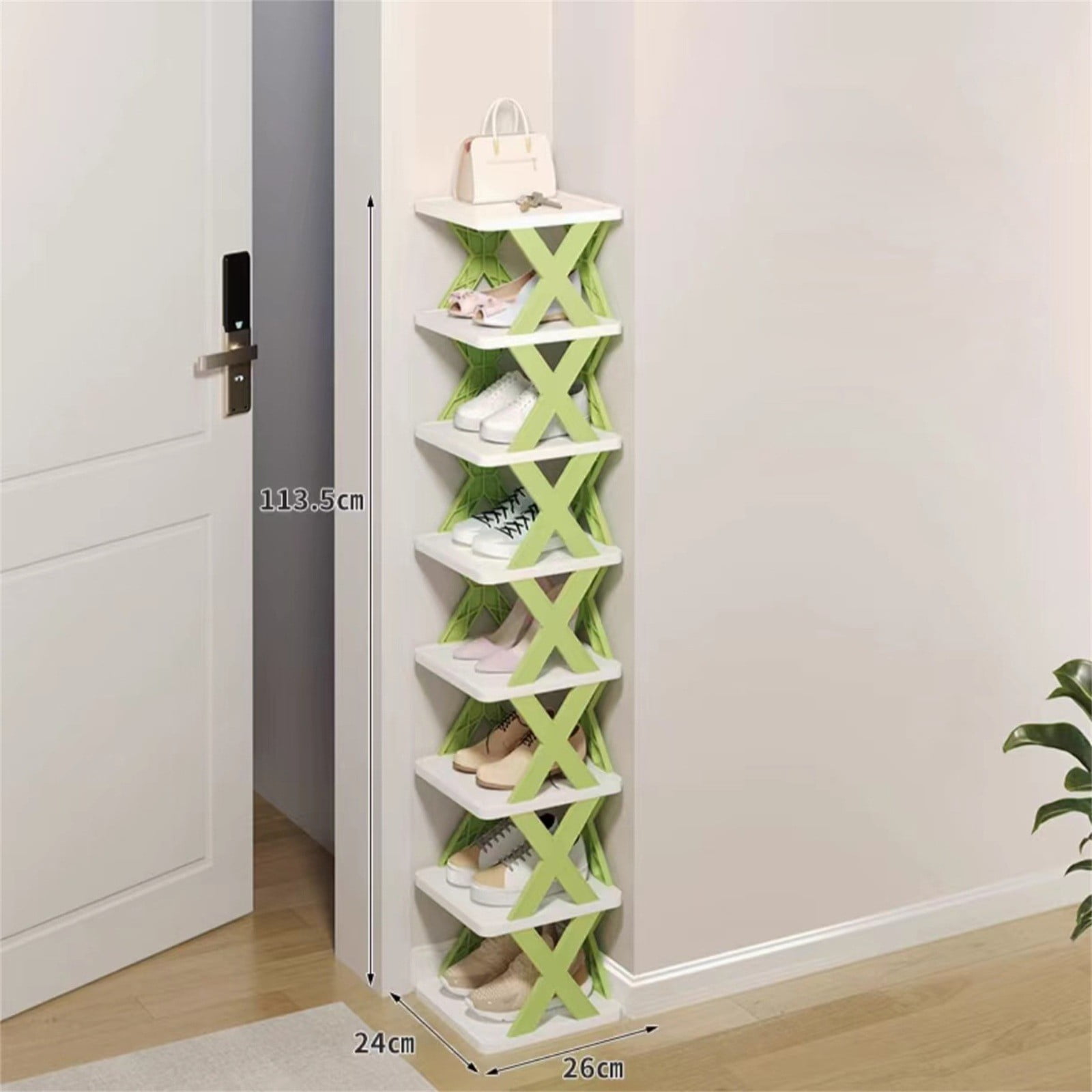 7 Tier Narrow Shoe Rack, Shoe Rack for Dorm,Kids Shoe Rack,Foldable ...