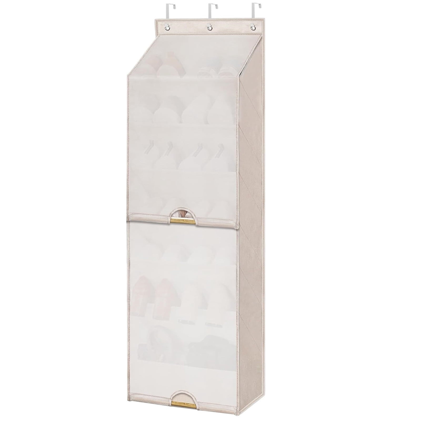 7-Tier Over-the-Door Shoe Organizer with Breathable Mesh Pockets, Large ...