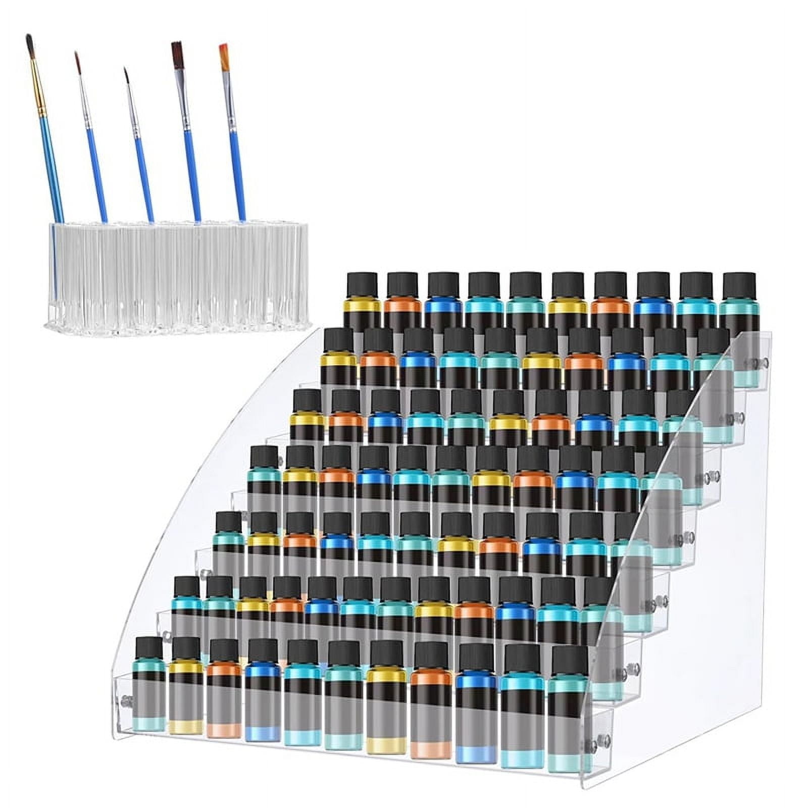 7-Tier Paint Organizer 3-Compartment Pen Holder, Acrylic Organizers ...