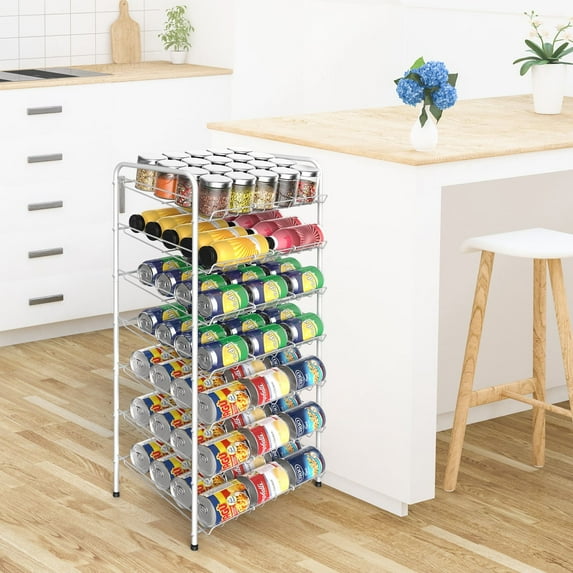 7 Tier Pantry Can Organizer, Large Capacity Can Rack for Kitchen ...