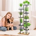 7 Tier Plant Stand Indoor Outdoor, Tiered Corner Multiple Flower Pot ...