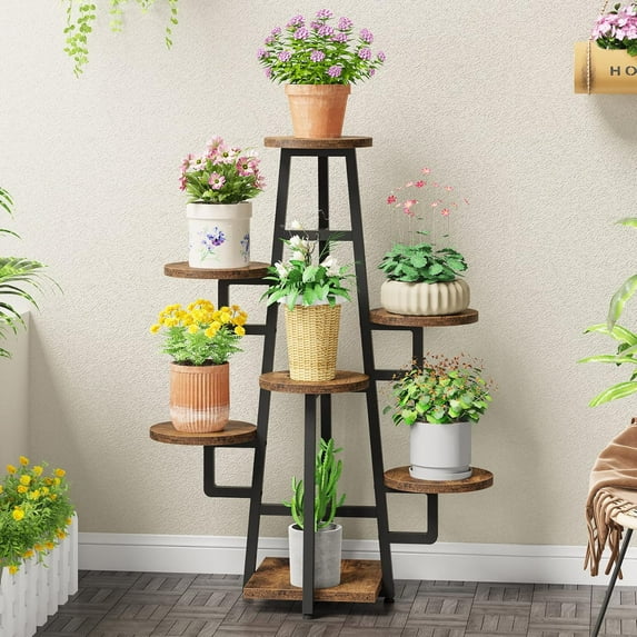 7 Tier Plant Stand Indoor Tall Plant Shelf Corner Plant Pots Holder ...