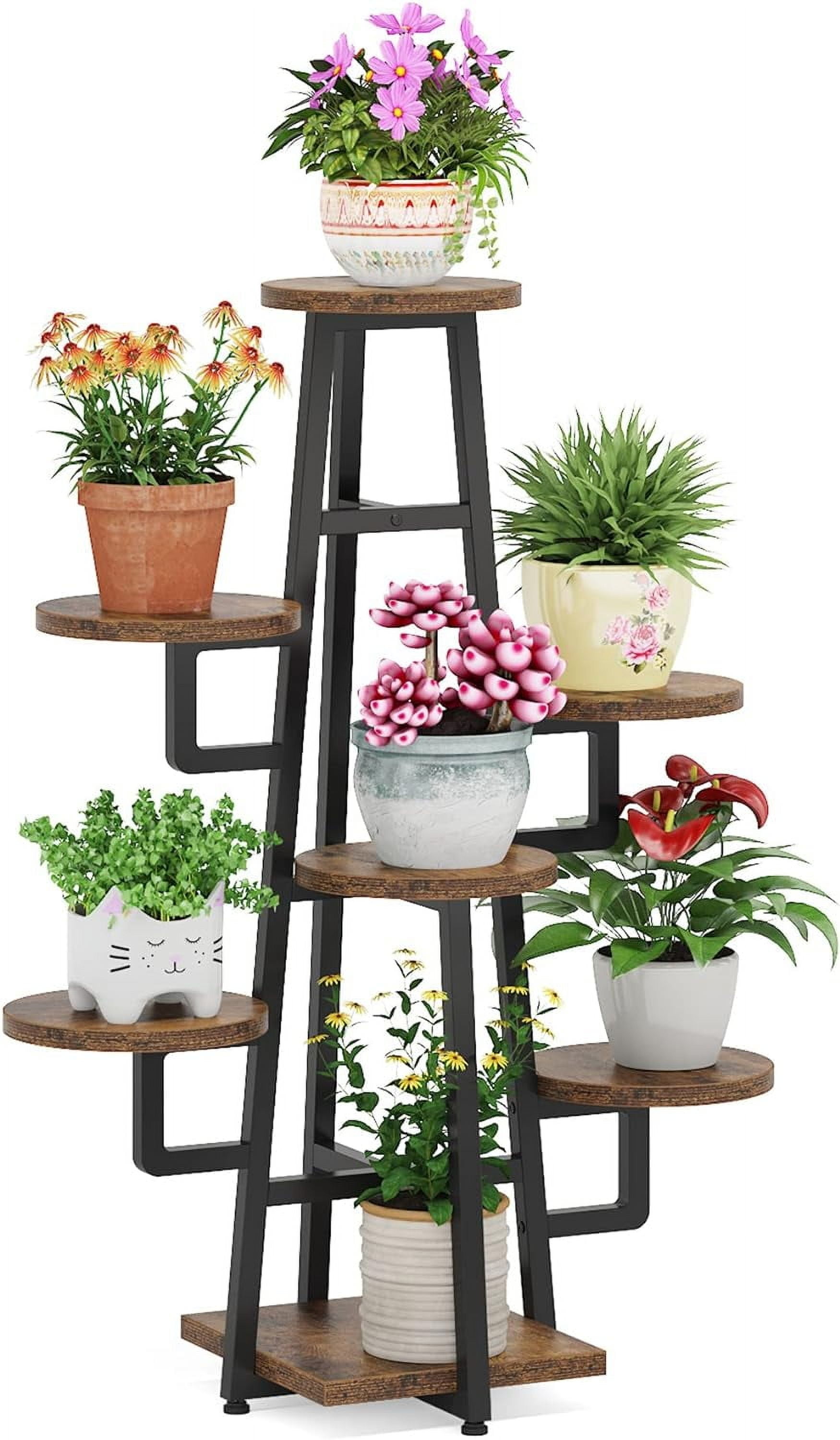 7 Tier Plant Stand Indoor Tall Plant Shelf Corner Plant Pots Holder ...