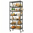 7-Tier Rolling Pantry Organizer,14"D x 30"W x 72"H Metal Storage Cart ...