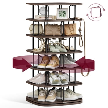 7 Tier Rotating Shoe Rack Tower Spinning Shoe Display - Walmart.com