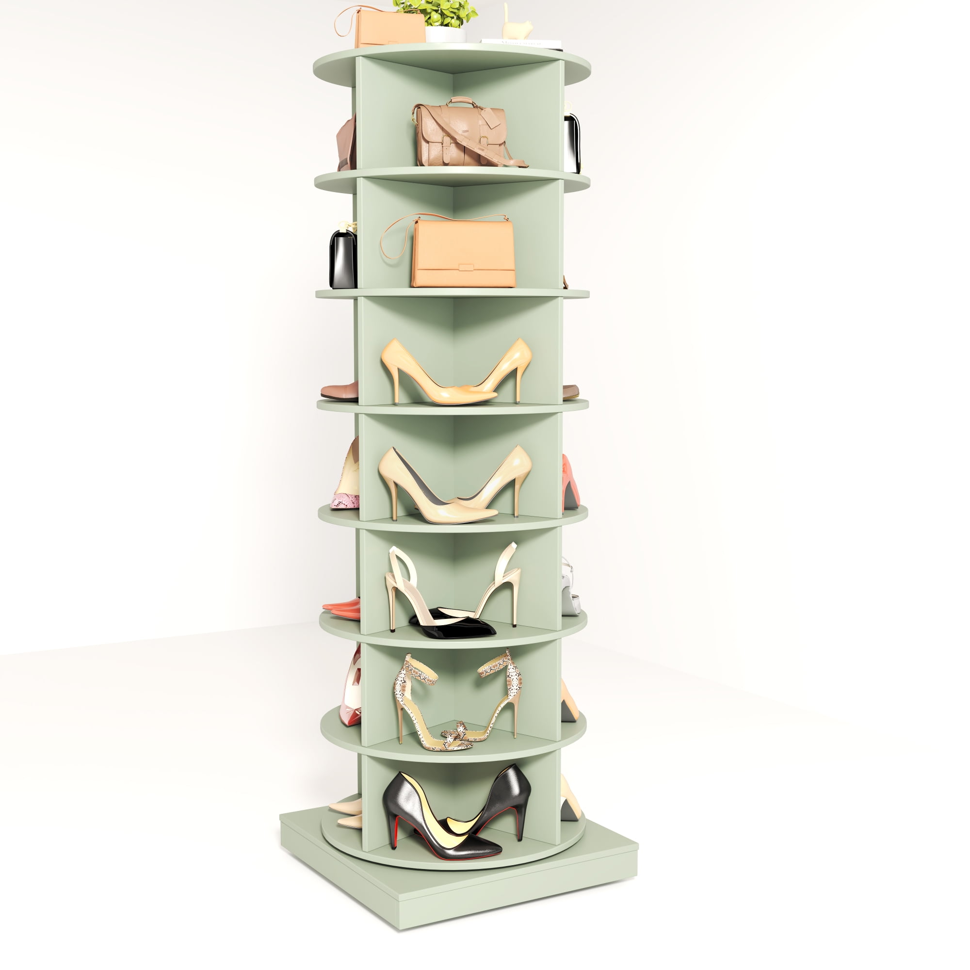 7 Tier Rotating Shoe Rack Revolving 360 Round Shoe Rack - Walmart.com