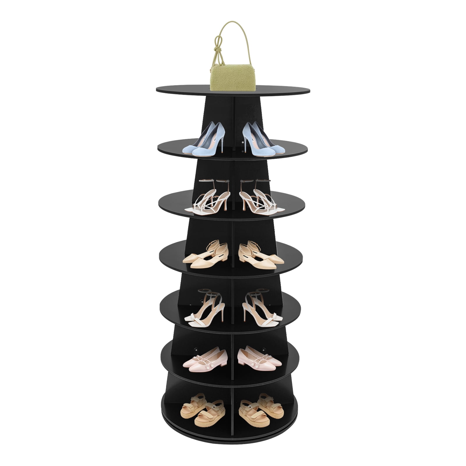 7 Tier Rotating Shoe Rack Tower 360° Spinning Shoe Rack Rotatable Shoe ...