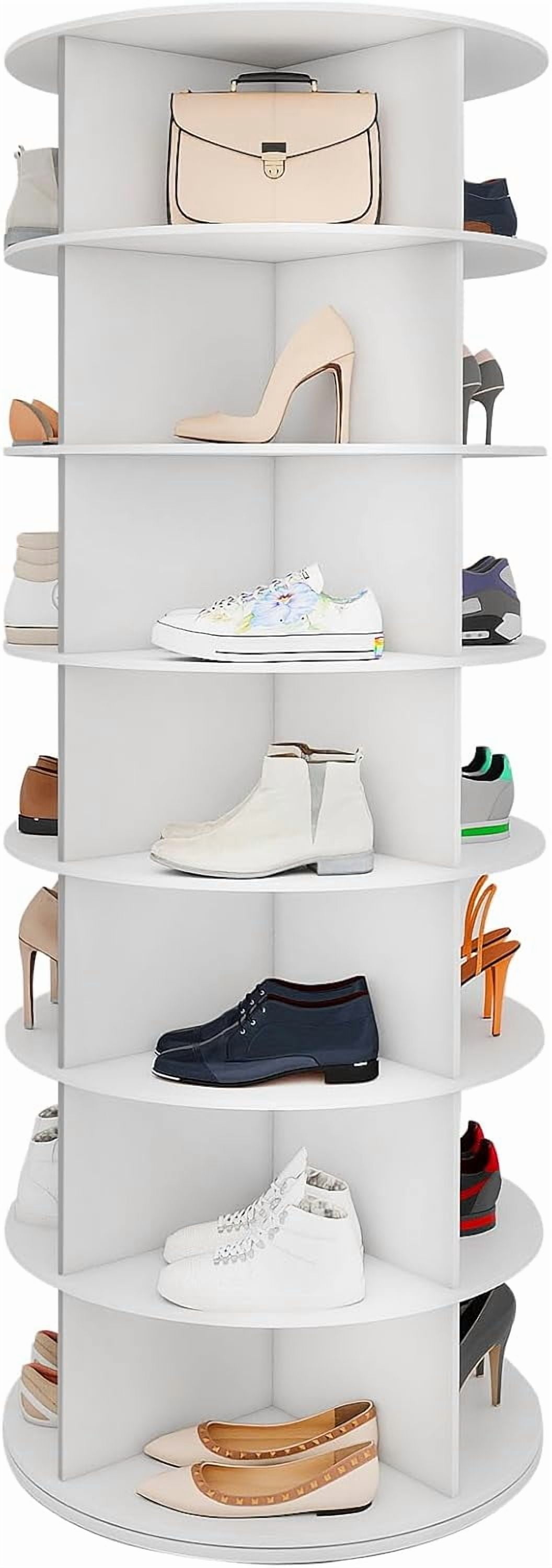 7 Tier Rotating Shoe Rack Tower 360 Spinning Shoe Organizer Round ...