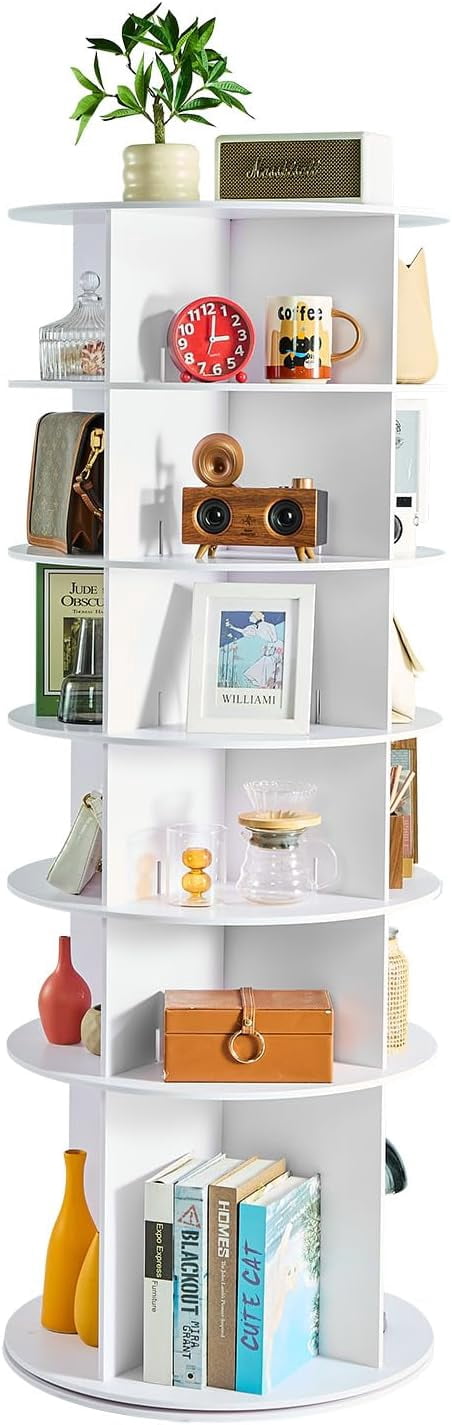 7 Tier Rotating Shoe Rack Tower with Adjustable Shelves Movable 360 ...