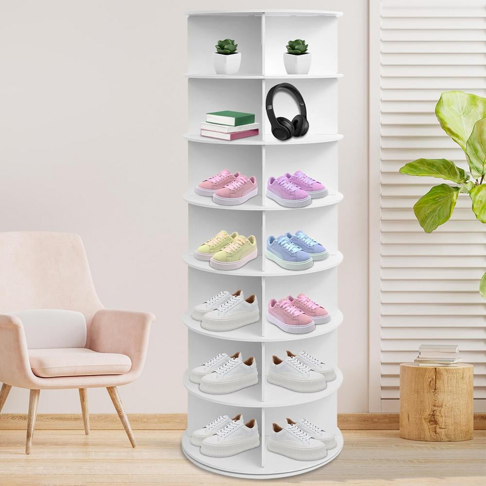7 Tier Rotating Shoe Rack Tower, Spinning Shoe Display Lazy Susan ...