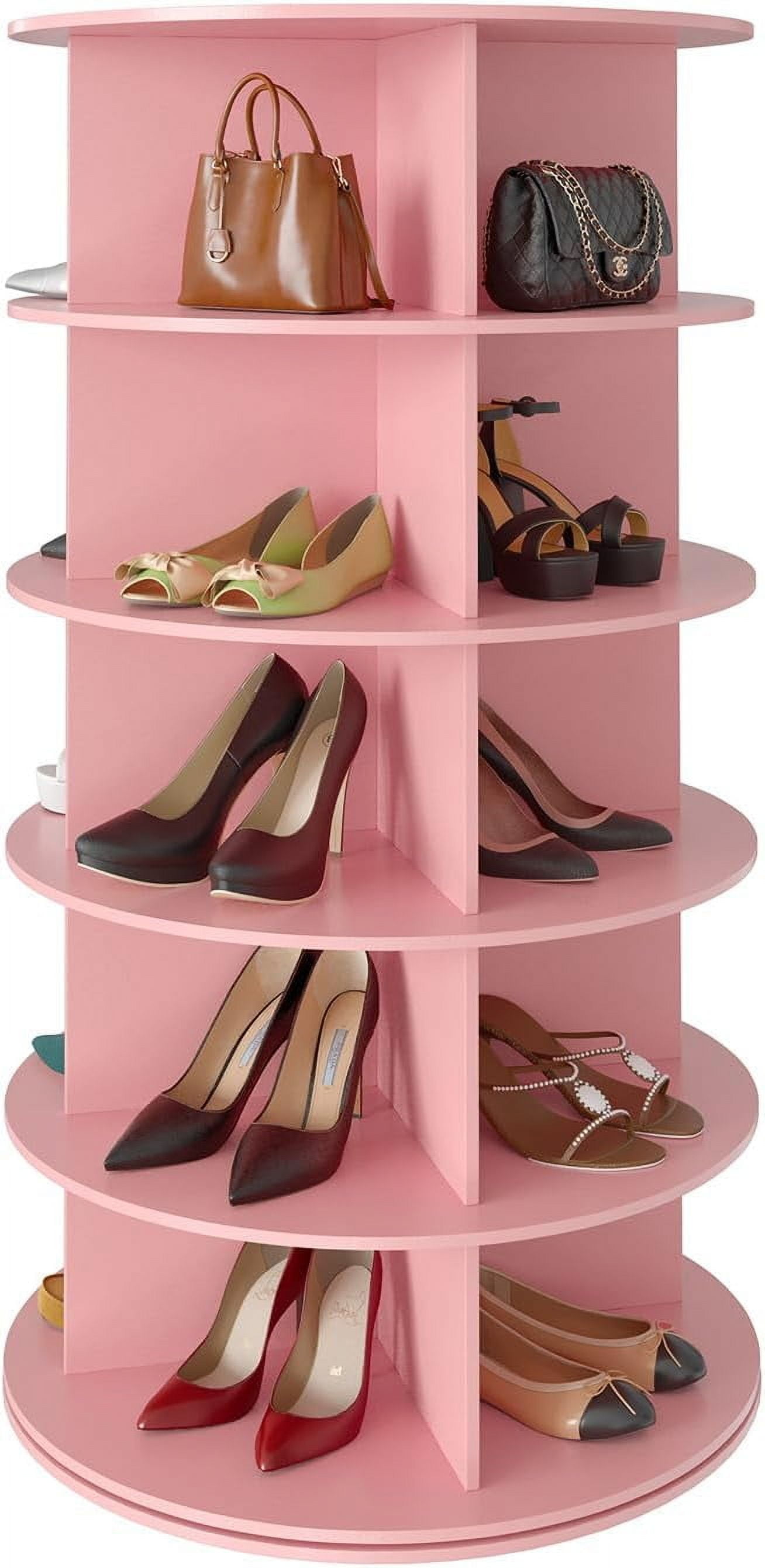 7 Tier Rotating Shoe Rack Tower Spinning Shoe Display Lazy Susan ...